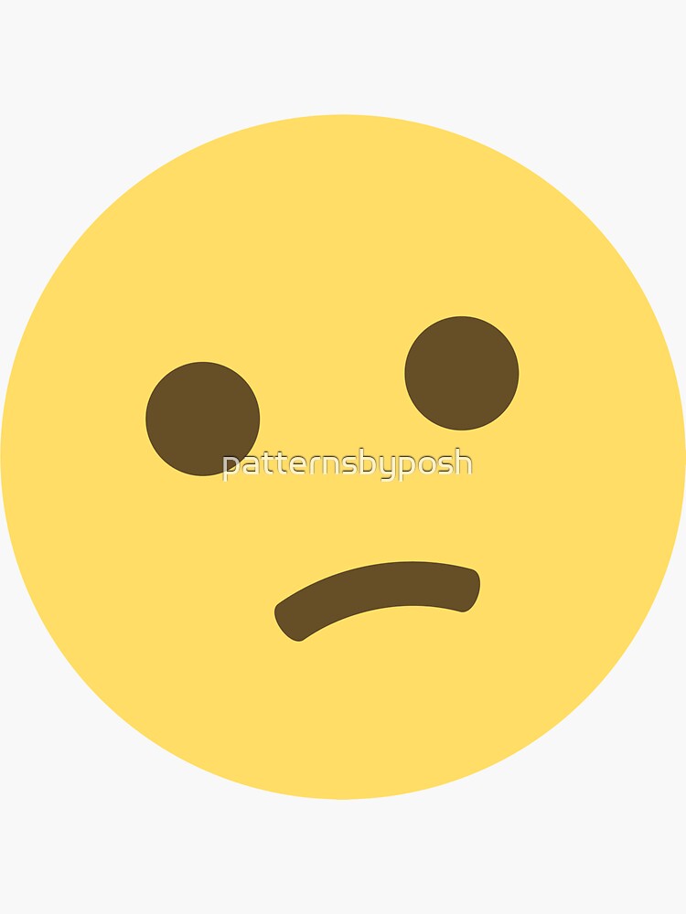 "Concerned Face Emoji" Sticker for Sale by patternsbyposh | Redbubble