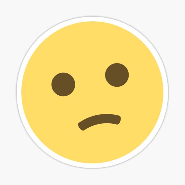 "Concerned Face Emoji" Sticker for Sale by patternsbyposh | Redbubble