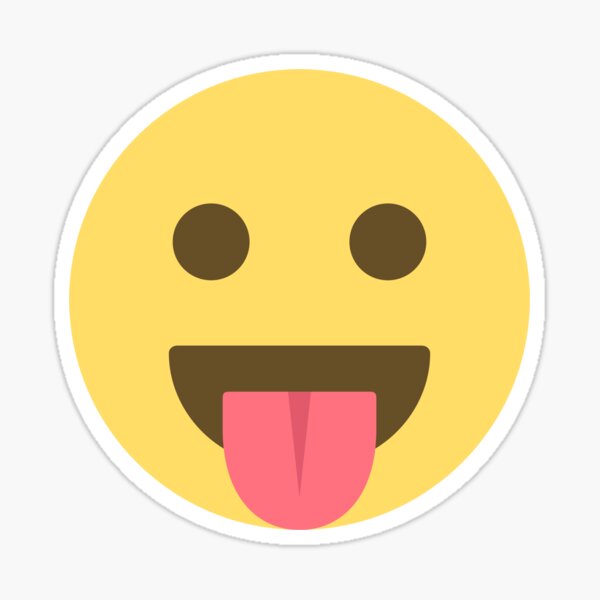 Happy Face With Tongue Out Emoji Sticker For Sale By Patternsbyposh
