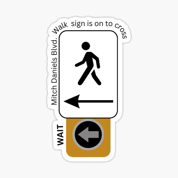 "purdue crosswalk - mitch daniels blvd" Sticker for Sale by emmashop04 ...