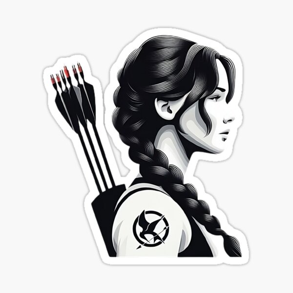 "Katniss Everdeen, portrait. THG" Sticker by AgossTina | Redbubble