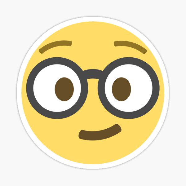 "Nerd Face With Glasses Emoji" Sticker for Sale by patternsbyposh ...