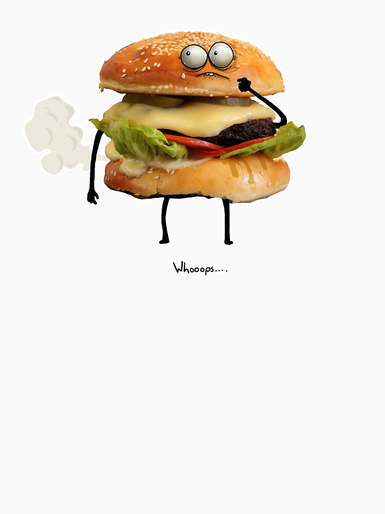 "Whoops, cheeseburger fart" T-shirt for Sale by DanielHurd | Redbubble ...