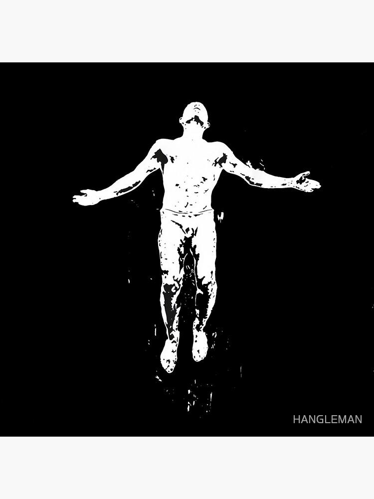 "Stencil drawing of a genderless body floating in midair in the style ...