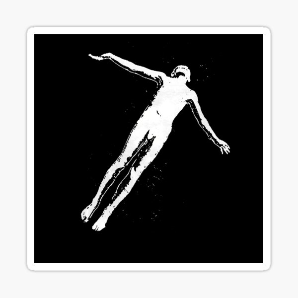 "3. Stencil drawing of a genderless body floating in midair in the ...