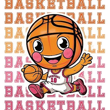 "Cute Kawaii Basketball" Sticker for Sale by Rhu Creations | Redbubble
