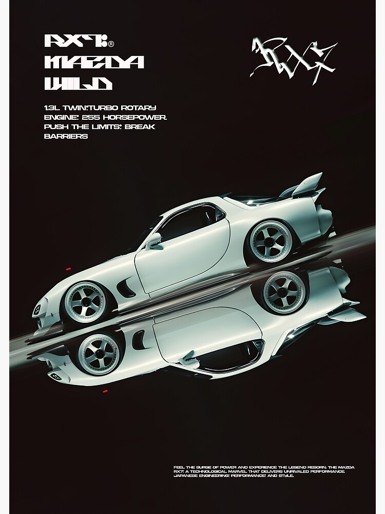 "Mazda RX7 modern" Poster for Sale by aliigal | Redbubble