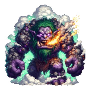 "Pixel Art RPG Retro Game Volganic Stone Troll" Sticker for Sale by ...