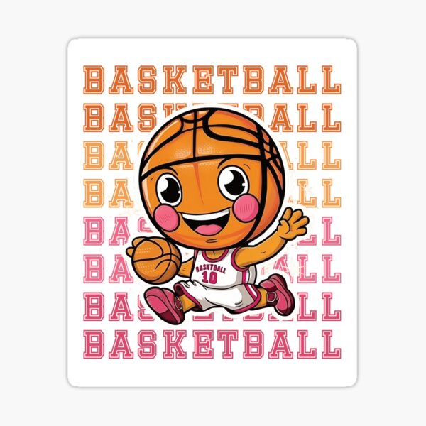 "Cute Kawaii Basketball" Sticker for Sale by Rhu Creations | Redbubble