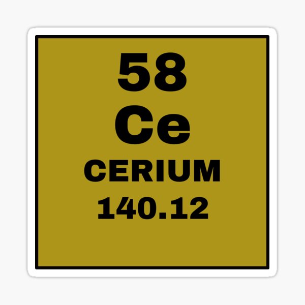 "Periodic Table Of Elements - 58 (Ce) Cerium" Sticker for Sale by ...