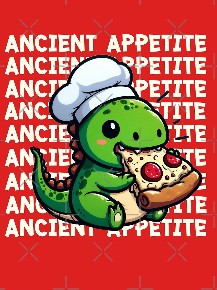 "Crustaceous Carnivore funny dinosaur delightful dinosaur-eating-pizza ...
