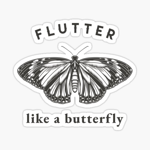 "Flutter like a butterfly" Sticker for Sale by Tara Temple | Redbubble