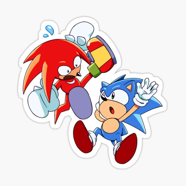 "Classic Sonic & Knuckles! " Sticker for Sale by KobitAchu | Redbubble