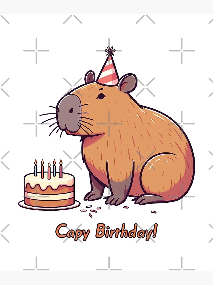 "Cappy Capy Birthday Capybara Kawaii " Greeting Card for Sale by ...