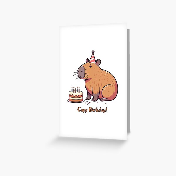 "Cappy Capy Birthday Capybara Kawaii " Greeting Card for Sale by ...