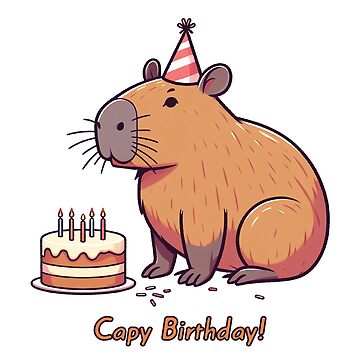 "Cappy Capy Birthday Capybara Kawaii " Greeting Card for Sale by ...