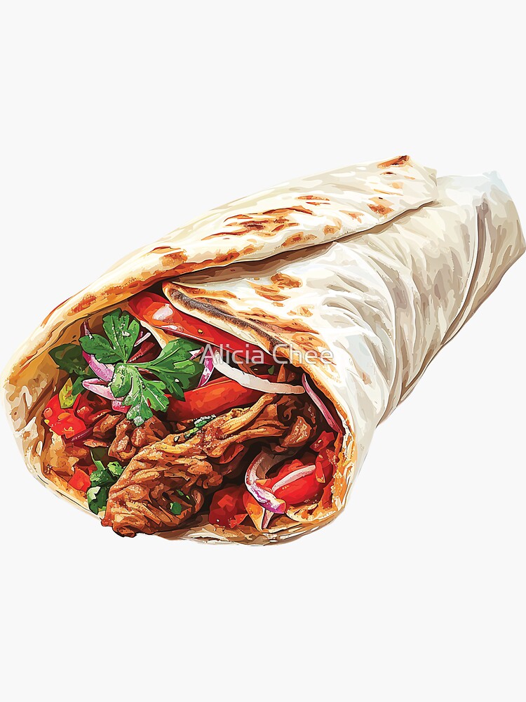 "Middle Eastern Food - Shawarma" Sticker for Sale by Alicia Chee ...