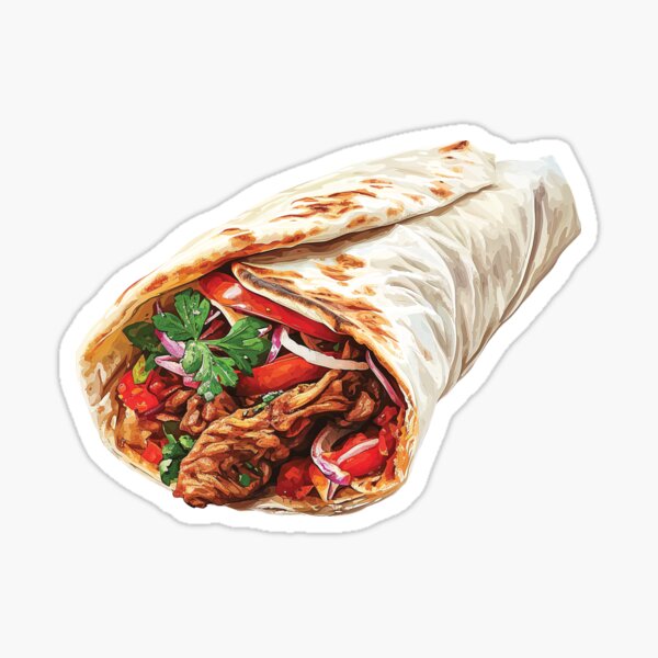 "Middle Eastern Food - Shawarma" Sticker for Sale by Alicia Chee ...
