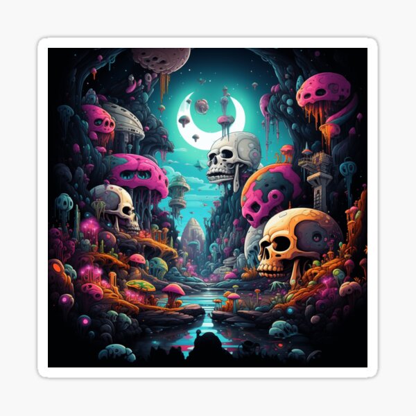 "Trippy night" Sticker for Sale by MythicalPrint | Redbubble