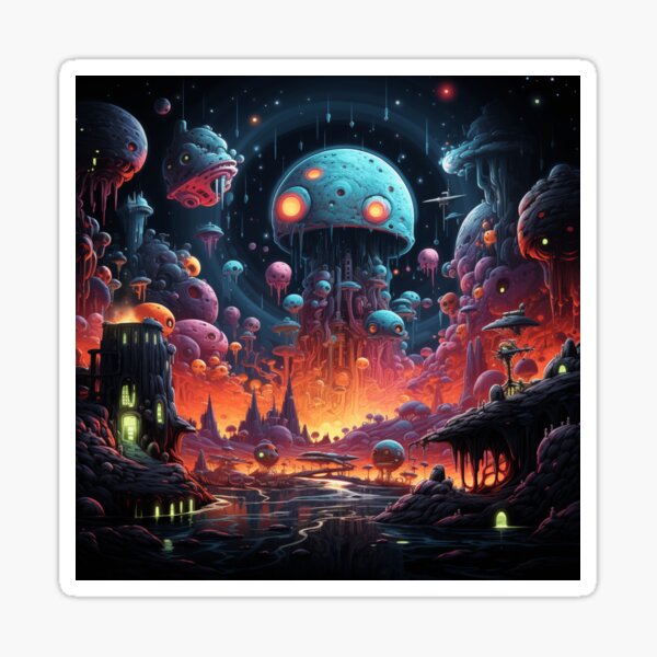 "Trippy night 3" Sticker for Sale by MythicalPrint | Redbubble