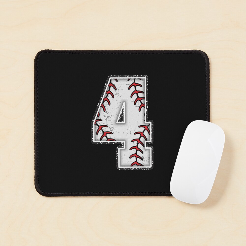 "baseball number 4" Sticker for Sale by creativechaster | Redbubble
