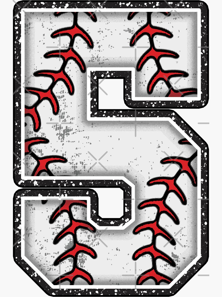 "baseball number 5" Sticker for Sale by creativechaster | Redbubble
