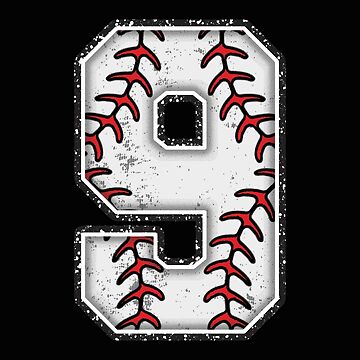"baseball number 9" Sticker for Sale by creativechaster | Redbubble