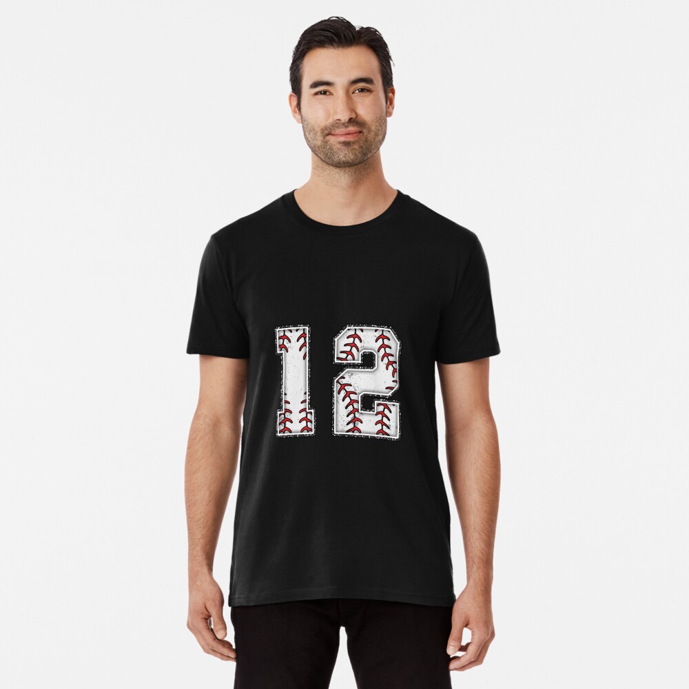"baseball number 12" Sticker for Sale by creativechaster | Redbubble