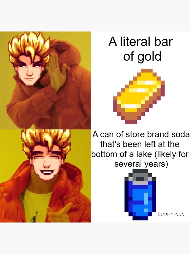 "Stardew Valley Sam Meme" Sticker for Sale by luna-n-bub | Redbubble