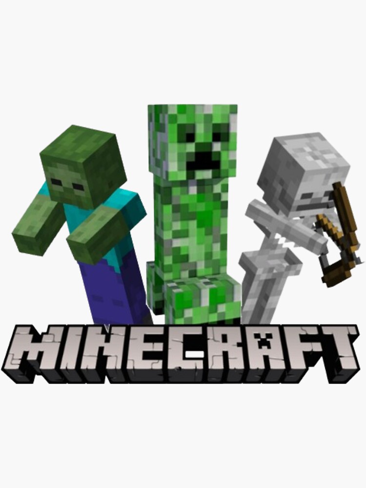 "Minecraft iconic mobs" Sticker for Sale by JoeKre3p | Redbubble
