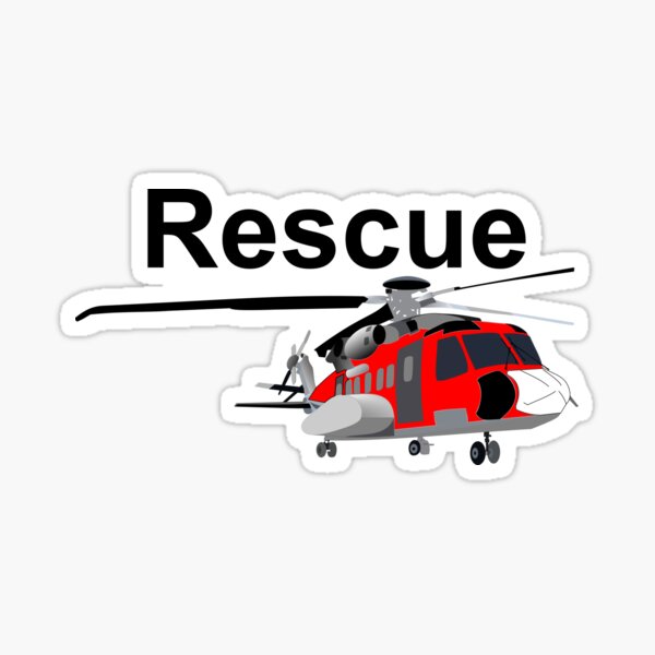 "Rescue Helicopter" Sticker for Sale by Edxgar | Redbubble