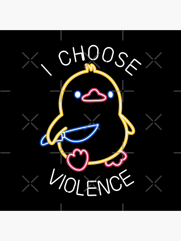 "I Choose Violence Neon Funny Duck by Tobe Fonseca" Sticker for Sale by ...