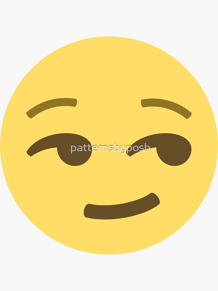 "Smirking Face Emoji" Sticker for Sale by patternsbyposh | Redbubble