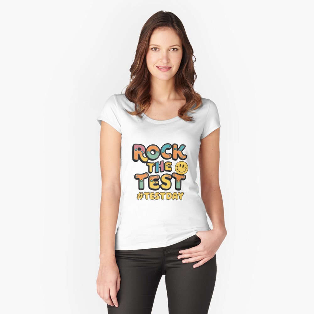 "Rock The Test Testing Day Retro Motivational Teacher Student" Sticker ...