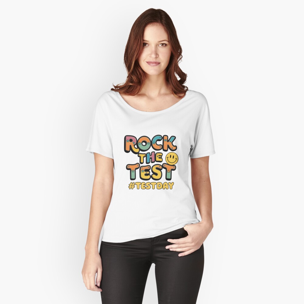 "Rock The Test Testing Day Retro Motivational Teacher Student" Sticker ...
