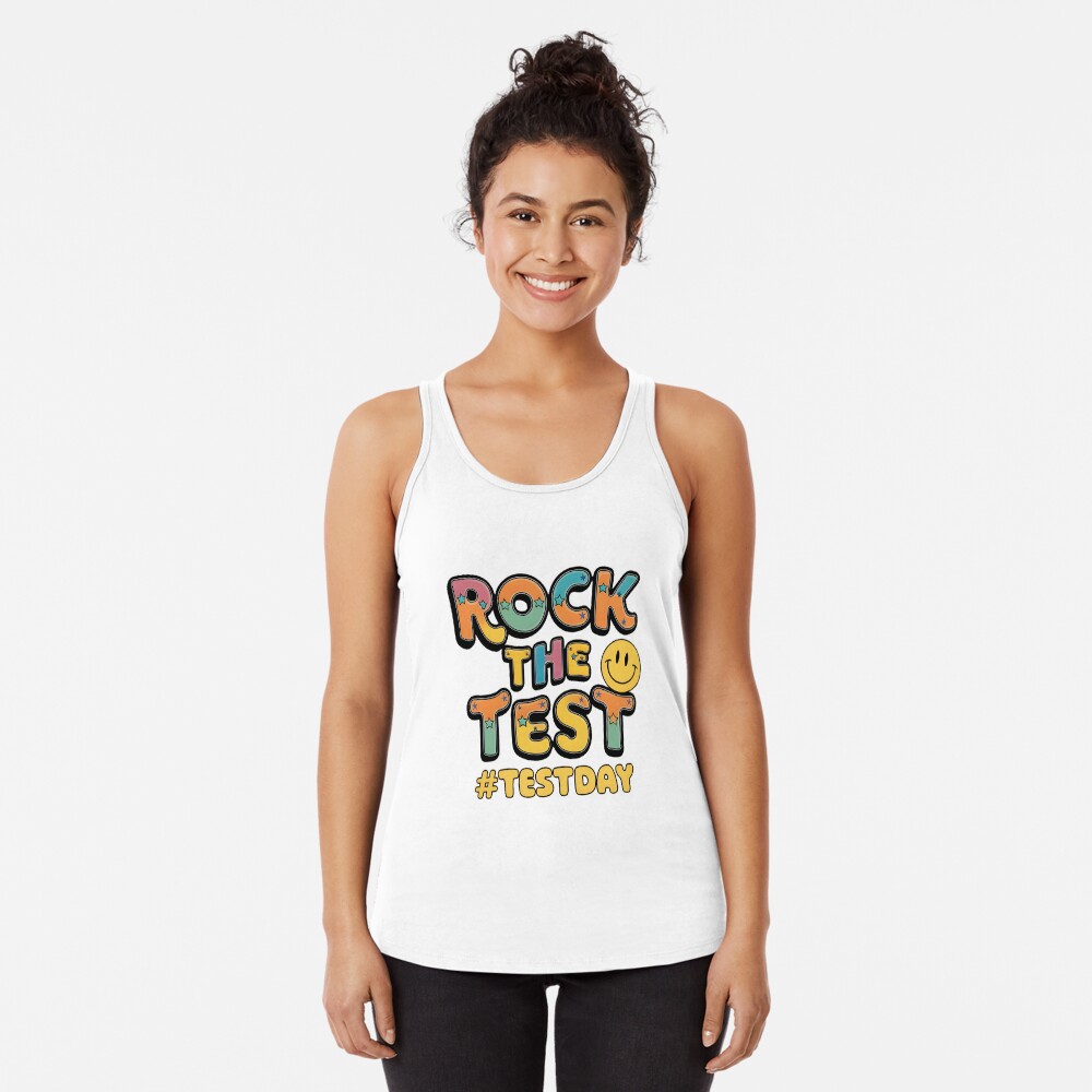 "Rock The Test Testing Day Retro Motivational Teacher Student" Sticker ...