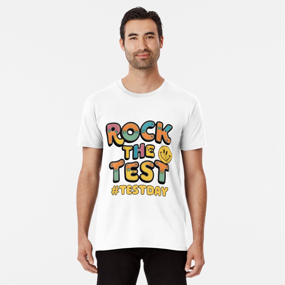 "Rock The Test Testing Day Retro Motivational Teacher Student" Sticker ...