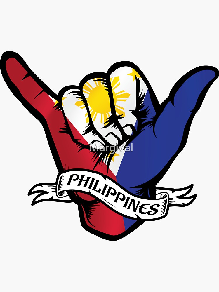 "Philippines Shaka Hand Flag" Sticker for Sale by Margival | Redbubble