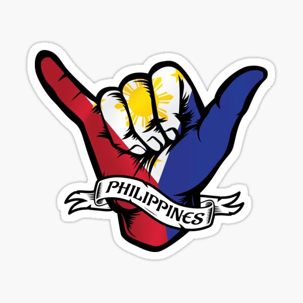 "Philippines Shaka Hand Flag" Sticker for Sale by Margival | Redbubble