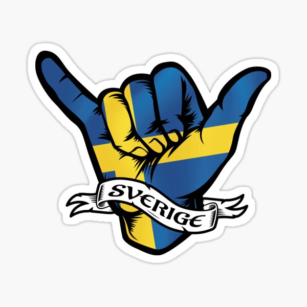 "Sweden 'Sverige' Shaka Hand Flag" Sticker for Sale by Margival | Redbubble