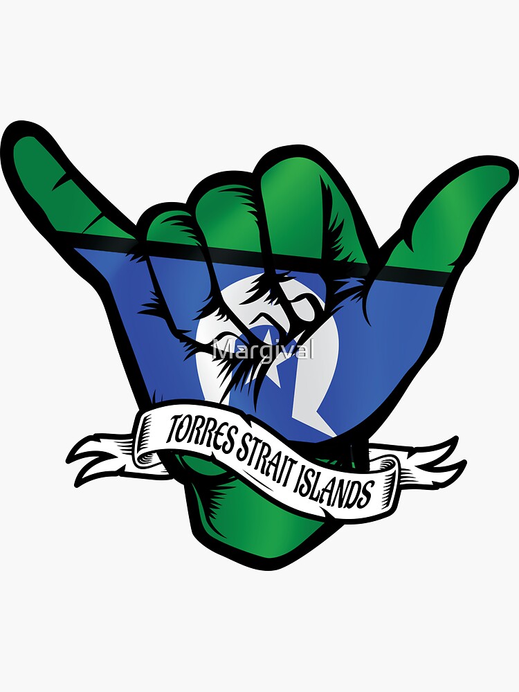 "Torres Strait Islands Shaka Hand Flag" Sticker for Sale by Margival ...