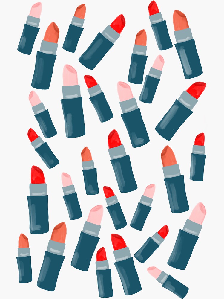 "Lovely lipsticks for beauty lovers on white" Sticker by ...