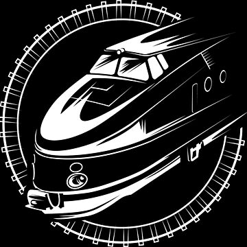 "retro express train rail logo railway trains symbol" Sticker by ...