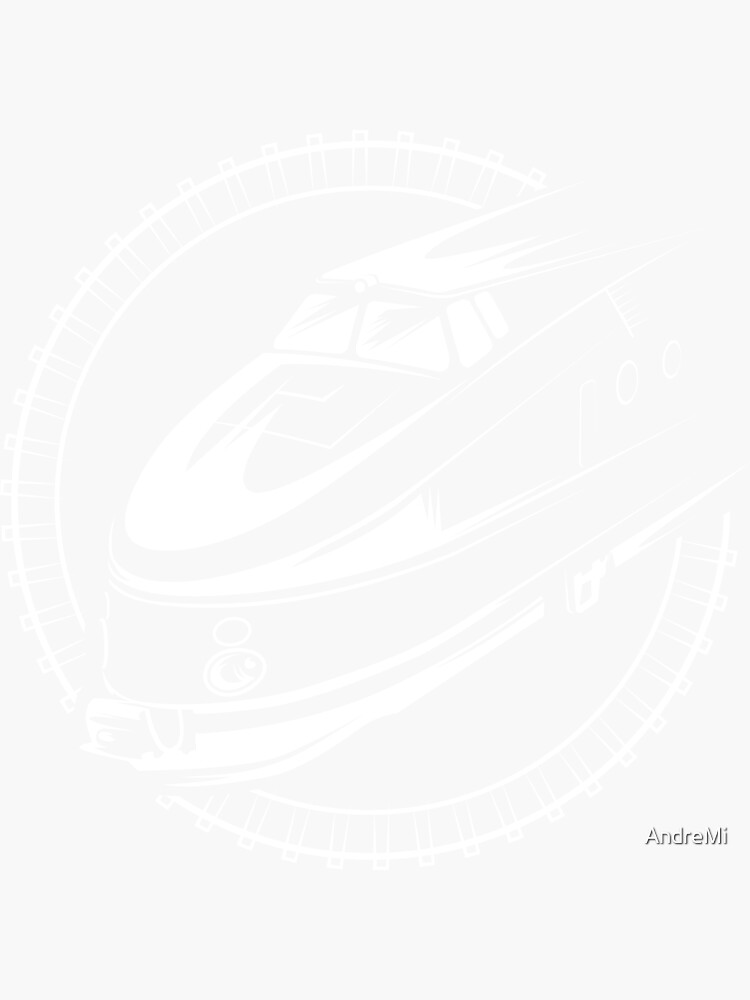 "retro express train rail logo railway trains symbol" Sticker by ...