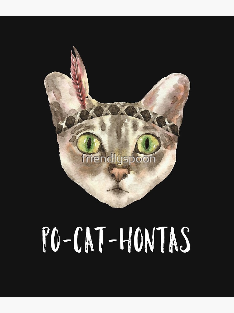 Lámina metálica «Po-CAT-hontas para amantes de los gatos y propietarios ...