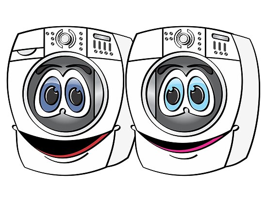 "White Front Load Washer Dryer Cartoon" Poster by Graphxpro | Redbubble