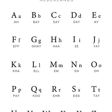 "Dutch Alphabet Language Learning Chart, White" Photographic Print for ...