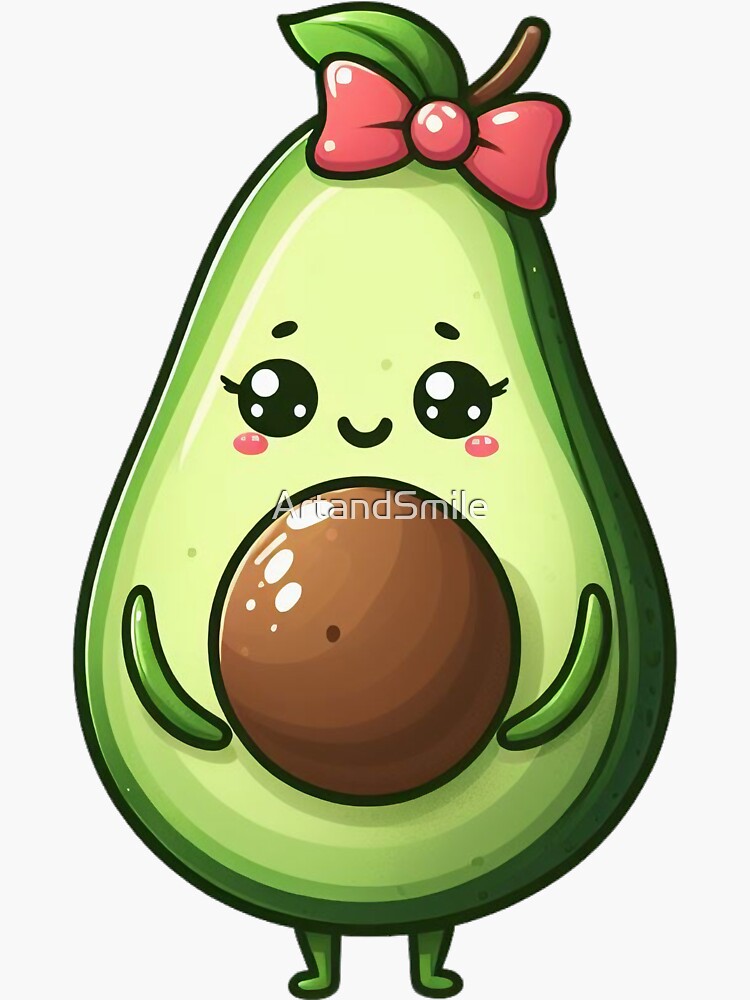 "Cute avocado mom cartoon" Sticker by ArtandSmile | Redbubble