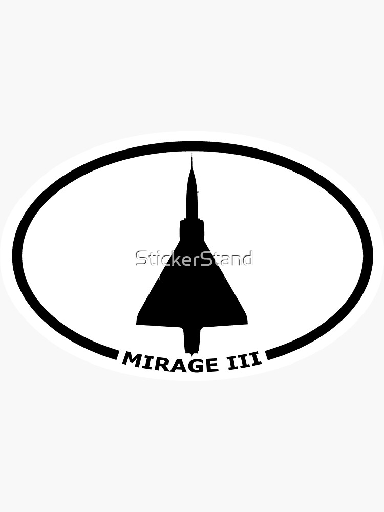 "Mirage III Jet Fighter Airplane Sticker" Sticker by StickerStand ...