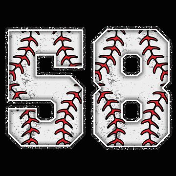 "baseball number 58" Sticker for Sale by creativechaster | Redbubble
